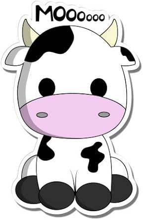 Amazon.com: Cute Cow Moo - Vinyl Sticker Waterproof Decal : Electronics