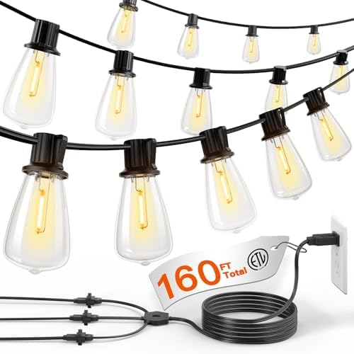 Holiday Lighting Outlet LED Outdoor Patio Lights | 46-Foot Hanging ...