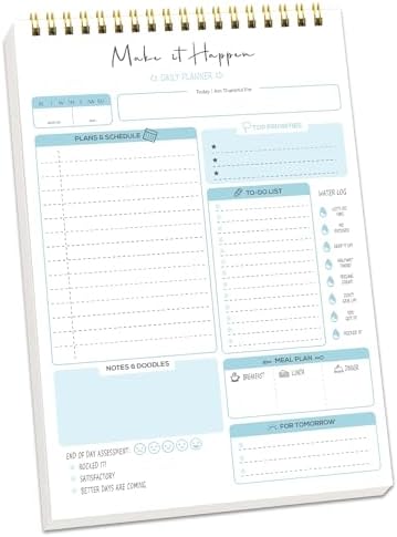 To Do List Notepad, Daily Planner Notepad Undated, A5 Planning Pad 52 ...