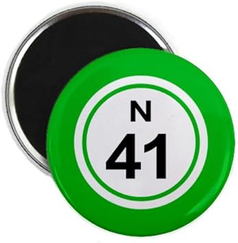 Amazon.com: Bingo Ball N41 FORTY-ONE Green 2.25 inch Fridge Magnet ...