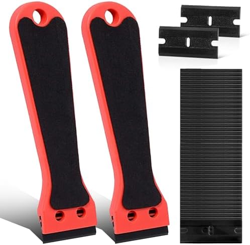2 Pcs Plastic Scraper with 100 Plastic Razor Blade, 6inch Long Handle ...
