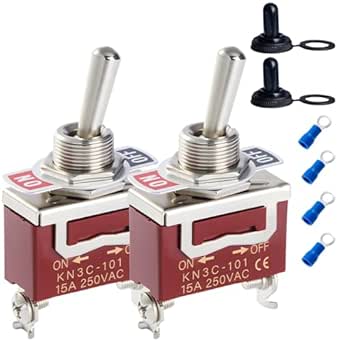 Amazon.com: Huquczm Waterproof Toggle Switch 12V 30A SPST 2-Pin ON/Off ...