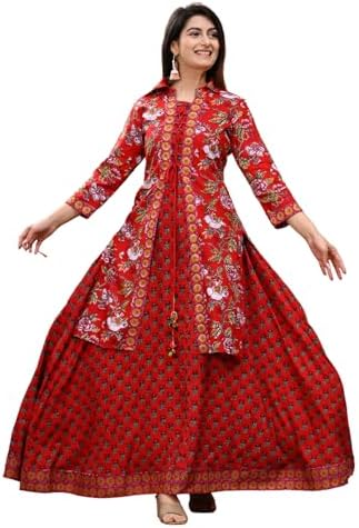 Buy DSS FASHION Women Printed Cotton Rayon Blend Anarkali Kurta (in ...