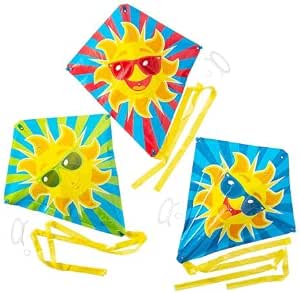 Amazon.com: Cool Sun Kites with Tail - 12 Pc. : Toys & Games