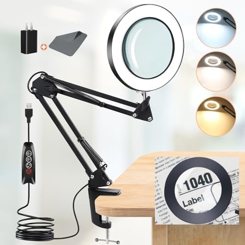 Amazon.com: 10X Magnifying Glass with Light, Adjustable Swing Arm 72 ...