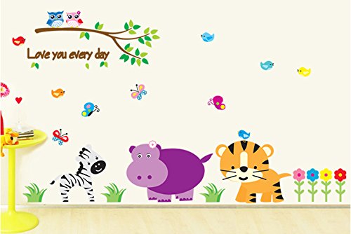 Syga Jungle Animals Wall Stickers A_FUAO : Amazon.in: Baby Products