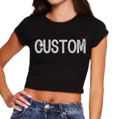 Amazon.com: CUSTOM Bling Rhinestone Top, Personalized Tee, Choose Your ...
