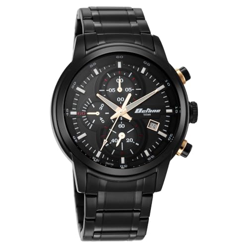 Titan Octane Quartz Chronograph with Date Black Dial Black Stainless ...