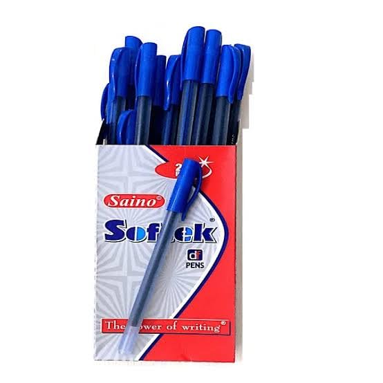 Saino Softek Use and Throw Ball Point Pens (Blue) Pack of 2 in 40 Pens : Amazon.in: Office Products