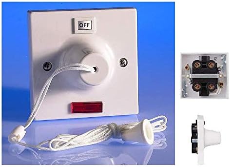 K M Electronics® Shower Pull Cord Switch Double Pole Bathroom Extractor ...
