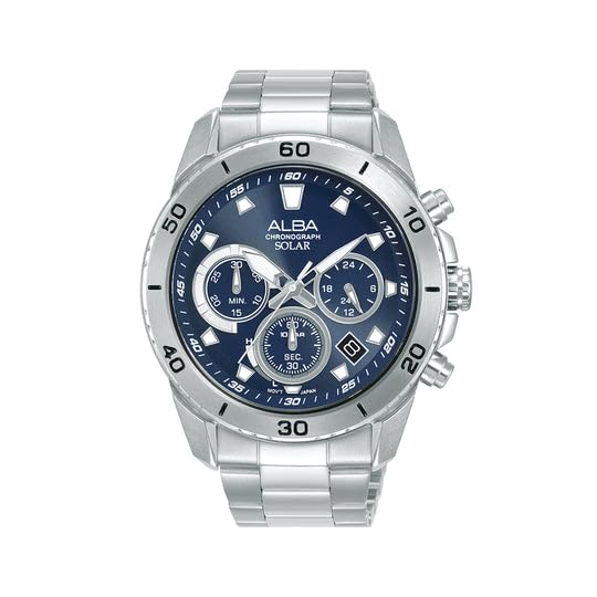 Buy Alba Men's Blue Dial Solar Chronograph Watch - AZ5013X1 at Amazon.in