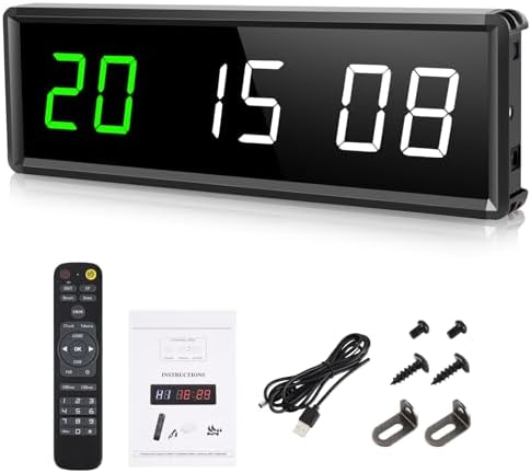 PELLOR Gym Timer, Gym Clock, LED Countdown Countdown Digital Wall Clock ...