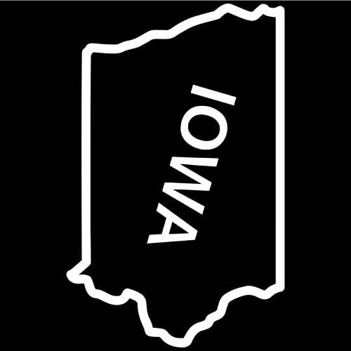 Amazon.com: Iowa State Outline Decal Sticker (White), Decal Sticker ...