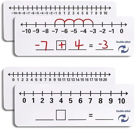 Amazon.com : 2 Pack -10 to10 Double Sided Dry Erase Number Line Board ...