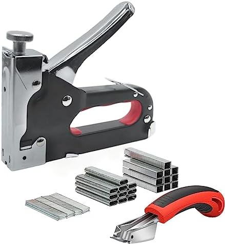 3 in 1 Staple Gun Heavy Duty for Wood with Stapler Remover and 1500 ...