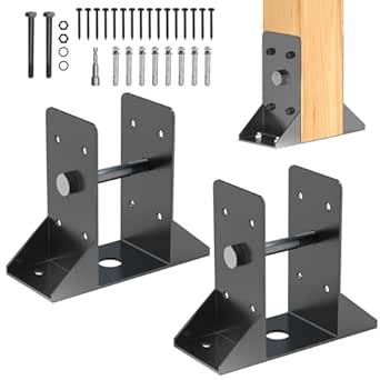 TAYORY 4x4 Post Base 2 Pcs,Inner Size 3.6"x3.6" Post Anchors, Black ...