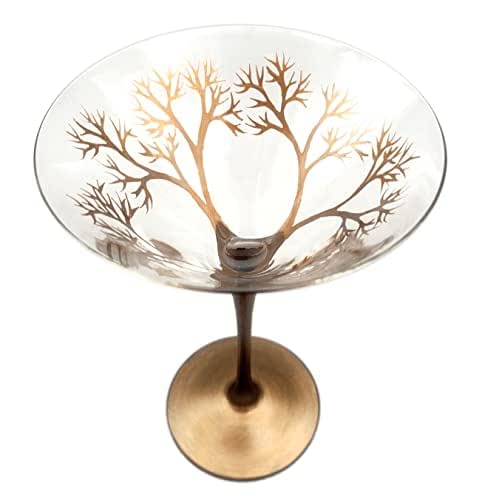Amazon.com: Bare Tree Martini Glass - Fall, Autumn - Hand Painted ...