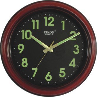 Buy Rikon Black Dial Night Glow Wall Clock(Plastic, 300x300mm) Online ...