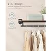 Amazon.com: SONGMICS Clothes Rack with Top Shelf, Wall Mounted Clothing ...