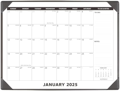 Large Desk Calendar 2025-2026 with Desktop Mat, KOPEESY 22" x 17" Desk ...