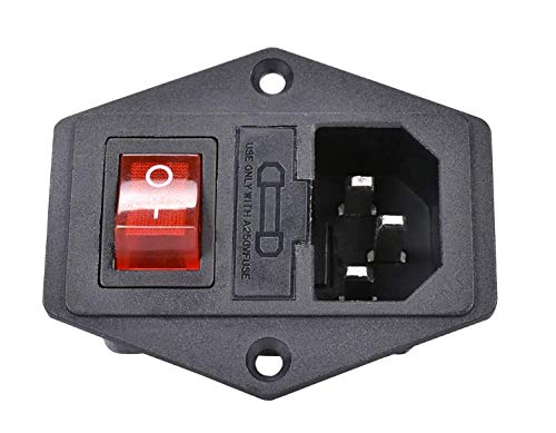 Ritedeal 10A 250V Power switch/AC 3pin switch with fuse/AC power socket ...