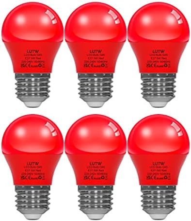 LUTW E27 LED Light Bulb Red, 40 Watt Equivalent, Lighting Bulbs for ...