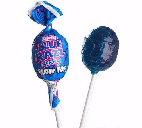 Amazon.com : 15 PIECE BLUE RAZZ BERRY RASPBERRY CHARMS BLOW POPS ...
