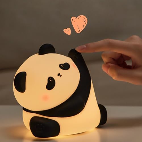 Panda Night Light, Rechargeable 3 Level Dimmable LED Squishy Nursery ...
