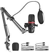 Amazon.com: AUDIOPRO Gaming USB Microphone with Boom Arm, Podcast ...