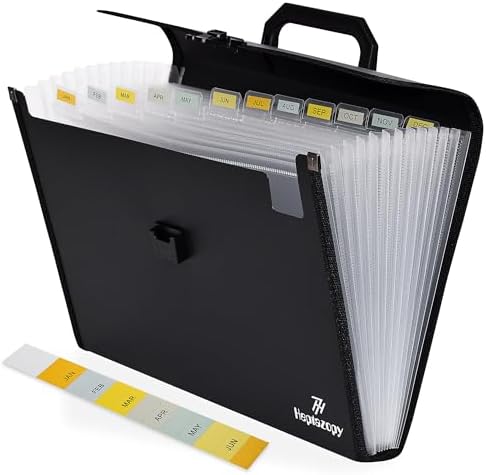 File Organiser, 13 Folders for Paperwork A4, Unique Design, 34 x 25 x 4 ...