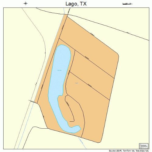 Amazon.com: Large Street & Road Map of Lago, Texas TX - Printed poster ...