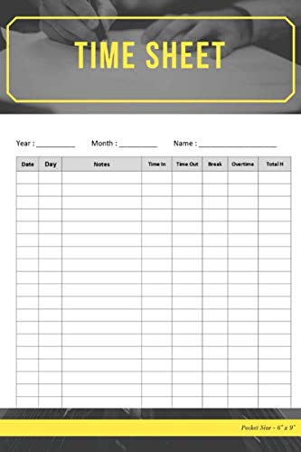 Time Sheet: Simple design Book - Keep Track of Time Spent - Employee ...