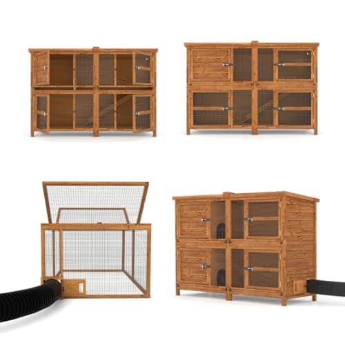 6ft Chartwell Double Rabbit Hutch + 6ft Burrow Run COMBO | Huge Living ...