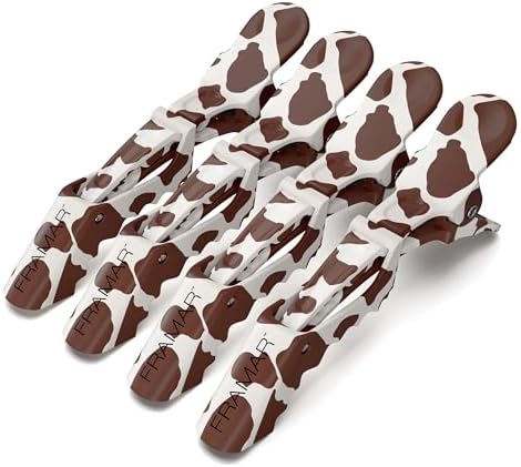 Amazon.com : FRAMAR Cow Print Alligator Clips For Women's Hair Styling ...