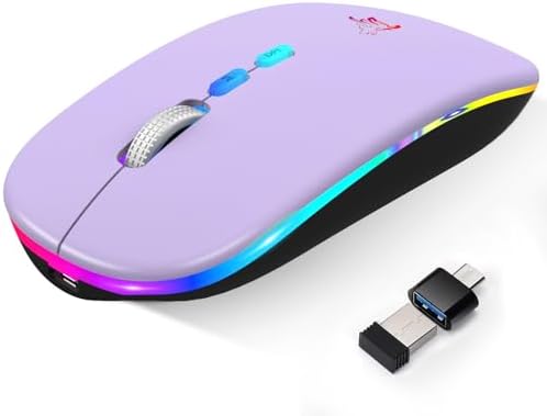 Amazon.com: WREANU Wireless Mouse Bluetooth Mouse Rechargeable LED ...
