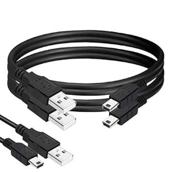Amazon.com: BRENDAZ Mini USB Cable, 1-ft - 2-Pack- Type A Male to Mini ...