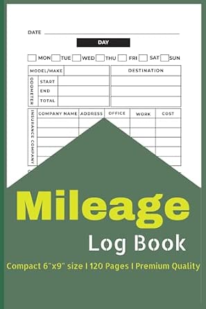Mileage Log Book: Track mileage for business or personal use with ease ...