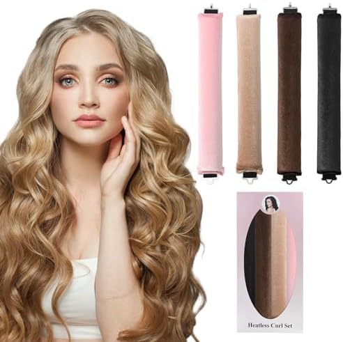 Amazon.com : Heatless Hair Curler - 4PCs Overnight Blow Out Rods, Jumbo ...