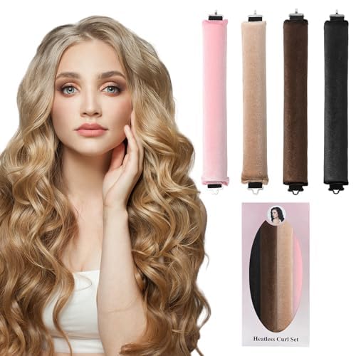 Amazon.com : Heatless Hair Curler - 4PCs Overnight Blow Out Rods, Jumbo ...