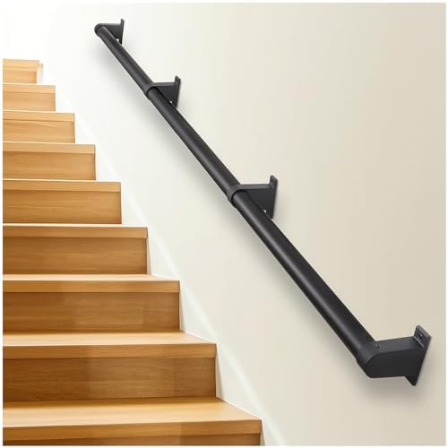 SDNBHT Industrial Stair Railing Metal Hand Rails for Indoor Stairs Wall ...