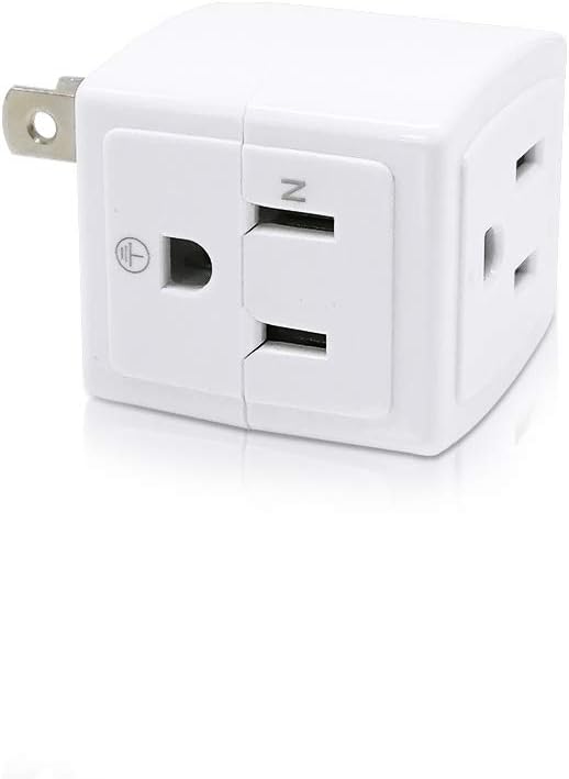 Amazon.com: SYCON Adapter Outlet Extender, 2-Prong to 3-Prong Mini Wall ...