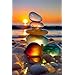 Amazon.com: RMSGOZO Sunset Beach, 5d Diamond Painting Kits - Colored ...