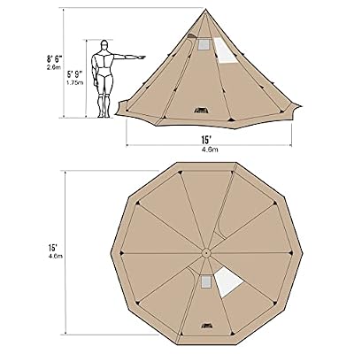 Preself 4~6 Person Tipi Hot Tent T3 XL with Screen Nepal | Ubuy