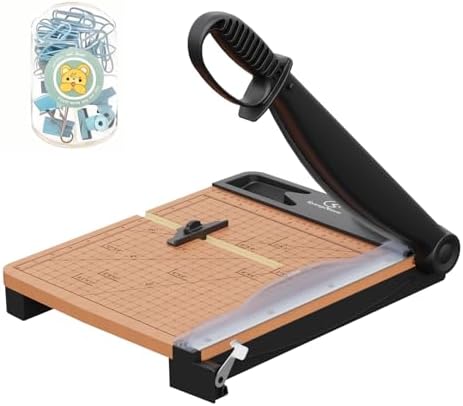 12 Inch Heavy Duty Paper Cutter, Wood Guillotine Paper Cutter & Paper ...