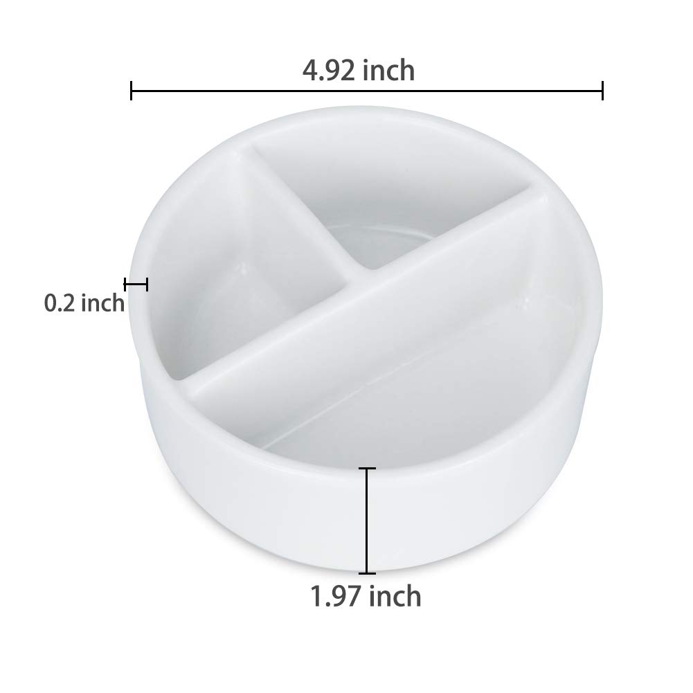 Snapklik.com : Oval Porcelain Palette 3 Well White Paint Palette Mixing ...