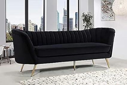 ZARA TRADING COMPANY Velvet Couch for Living Room, Modern Chesterfield ...