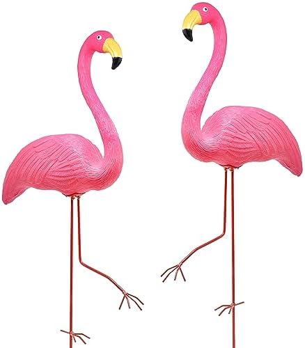Amazon.com : GIFTEXPRESS Pink Flamingos Yard Decorations - 2 Pack Extra ...