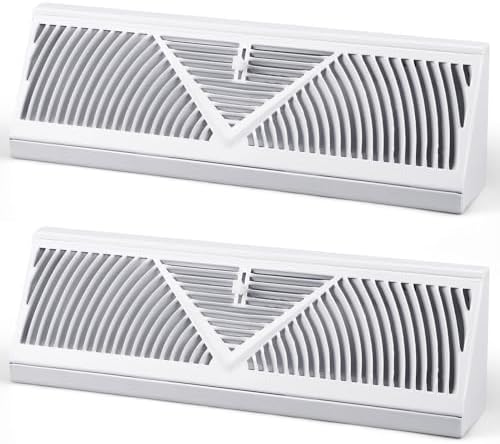 Yaocom 2 Pack Baseboard Register 15 Inch Duct Opening Size Vent Covers ...