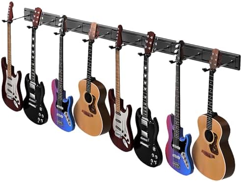 Amazon.com: QJXX Guitar Wall Mount with Multiple Guitar Hangers, Holds ...