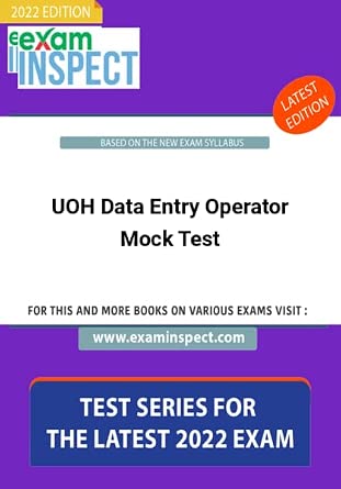 Buy UOH Data Entry Operator Mock Test Book Online at Low Prices in ...